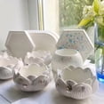 1 piece lotus plaster flowerpot mold DIY candle jar silicone mold ...