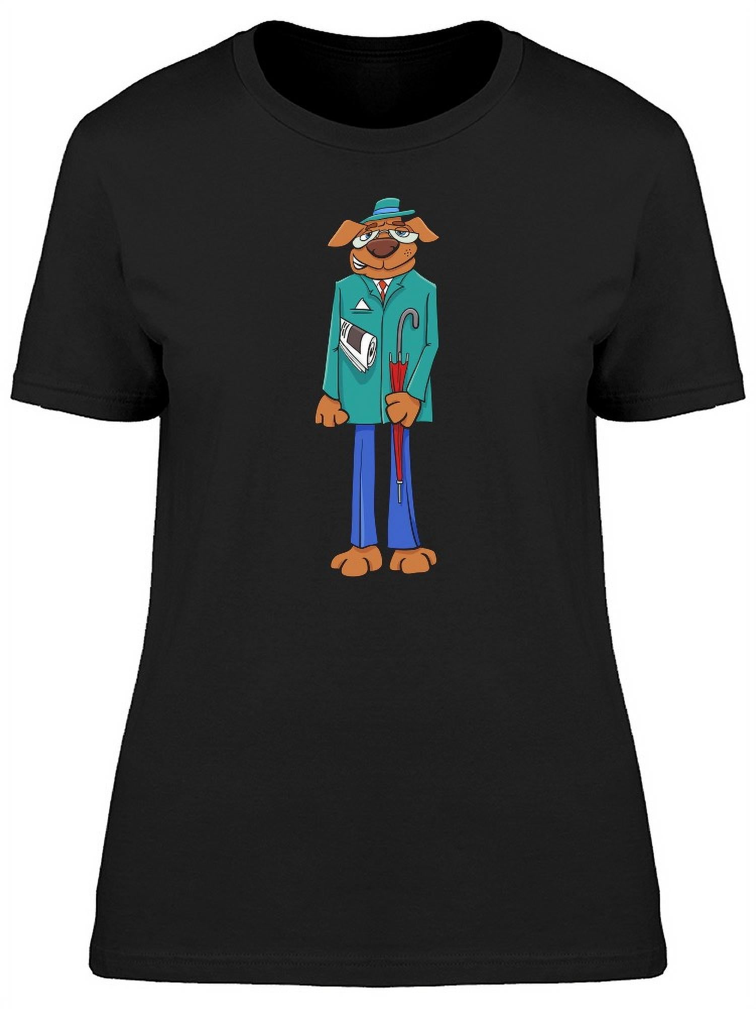 Cool Dog Man Cartoon T-Shirt Women -Image by Shutterstock, Female Small ...
