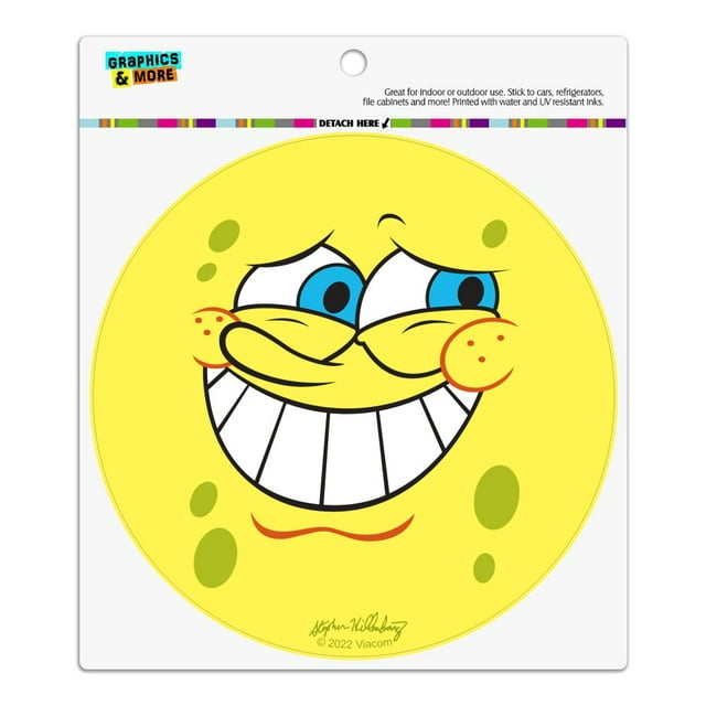 SpongeBob Guilty Face Automotive Car Refrigerator Locker Vinyl Circle ...