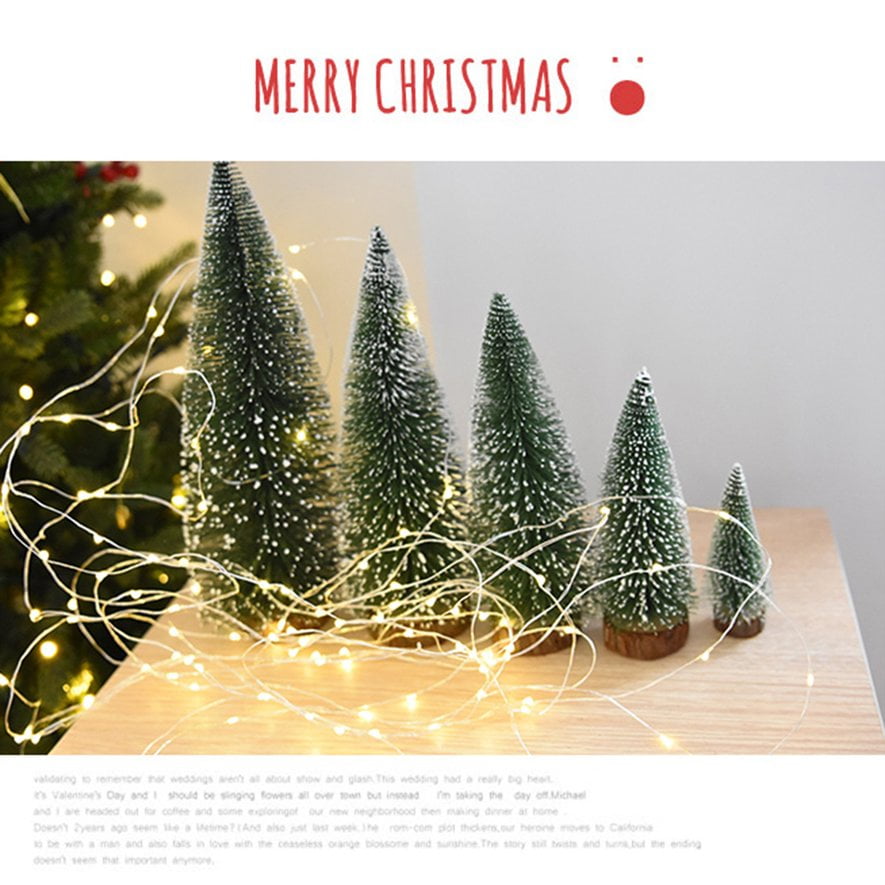 Artificial Christmas Trees Small Simulation Plant Snowy Desktop ...