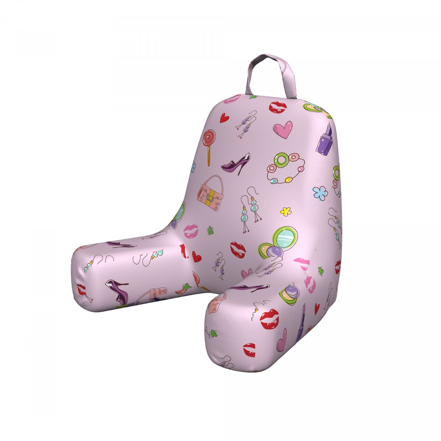 Princess Reading Pillow, Girls Illustration with Fashion Accessories ...
