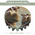 RKSupls 60 Inch Round Tablecloth, Hippos Bubbles Water Premium ...