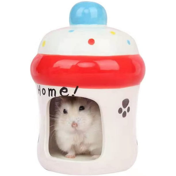 Hamster Hideout Ceramic Cute Strawberry Shaped Hamster House Chinchilla ...