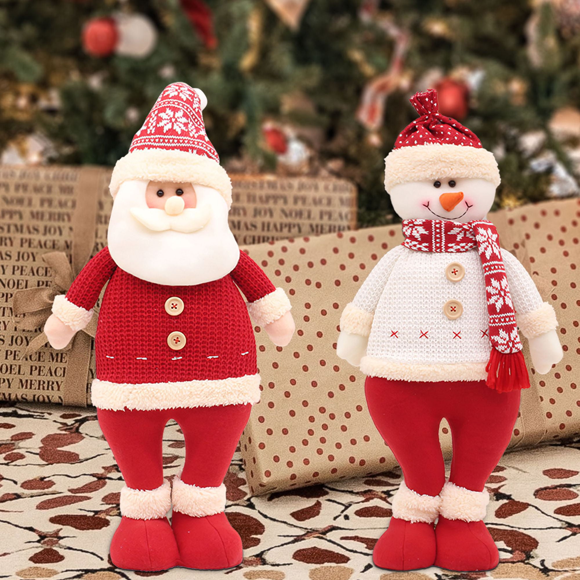 Gustave 18inch Christmas Figurines Santa Claus Snowman Standing Dolls ...