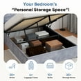 Gianna Full Size Lift Up Storage Bed with Hydraulic Support, Wingback ...
