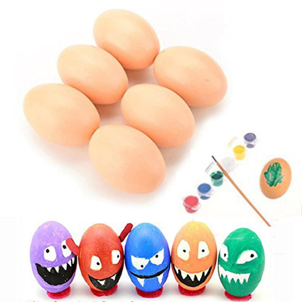 Sunjoy Tech 6 Pcs Plastic Fake Eggs, Simulation Chicken Eggs ...