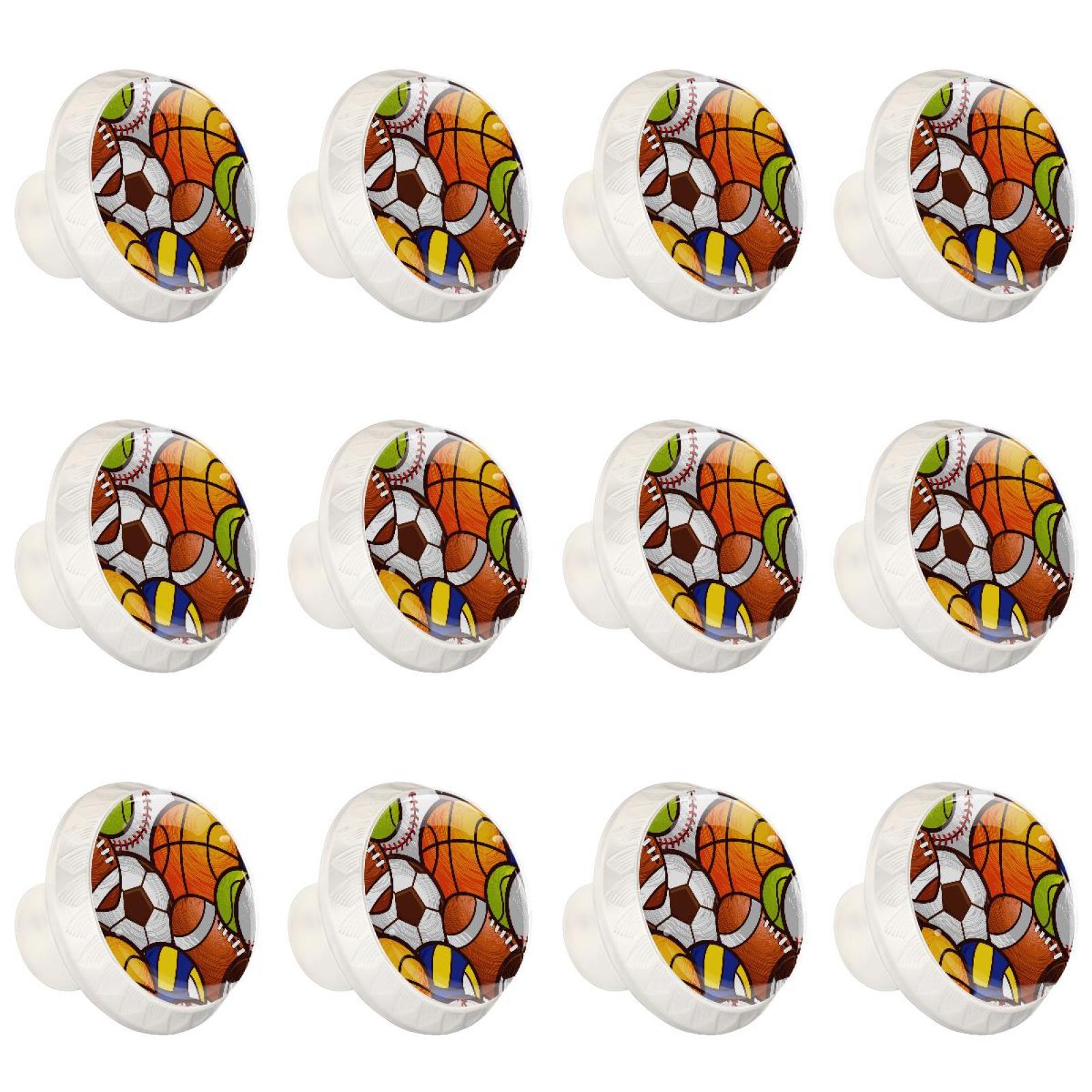 12 Pcs Football Knobs for Kitchen Cabinet Cupboard Dresser Bookcase ...