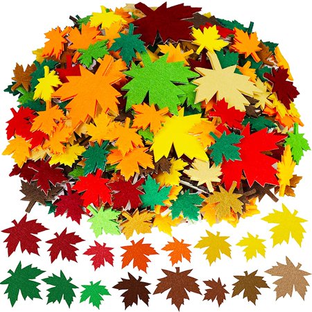 Fall Maple Leaf Stickers Felt Stickers Assorted Self-Adhesive Autumn ...