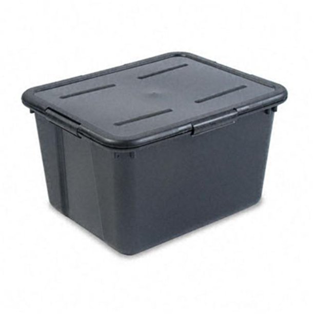 File Tote With Lid Legal/Letter Plastic 19 x 15-1/2 x 11 Black ...