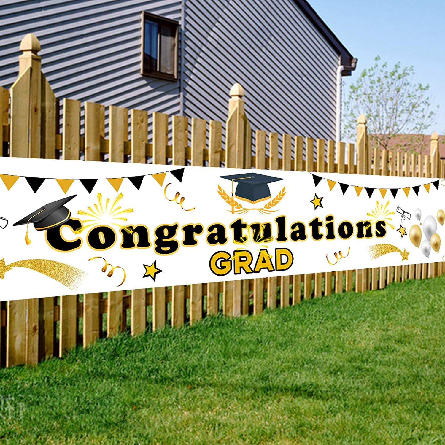Larger Congratulation Gard Banner Sign, Grad Congrats Party Supplies ...