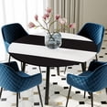 Black and White Stripe Pattern Round Table Cover, Simple Style ...