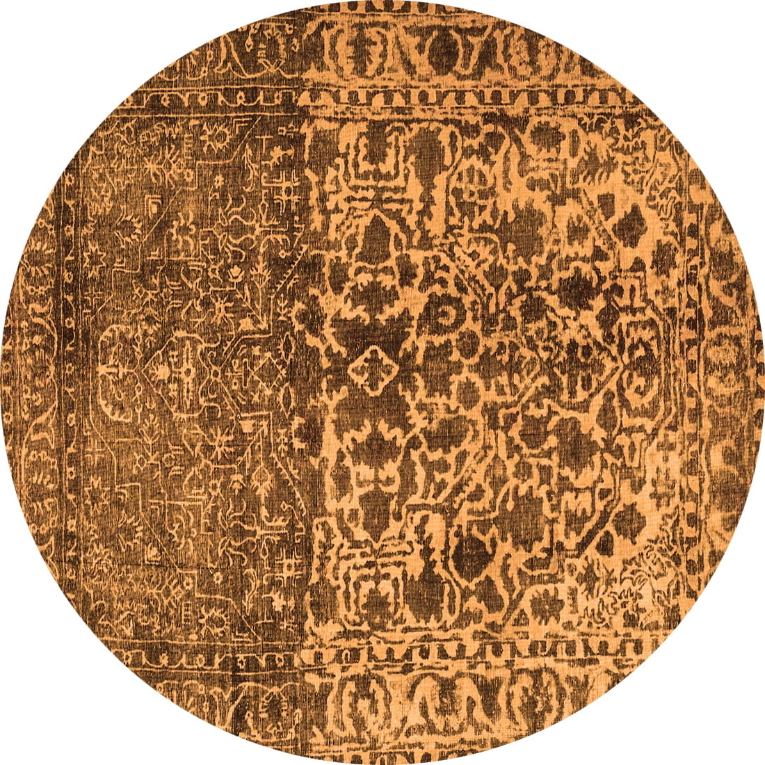 Ahgly Company Indoor Round Persian Orange Traditional Area Rugs, 6 ...
