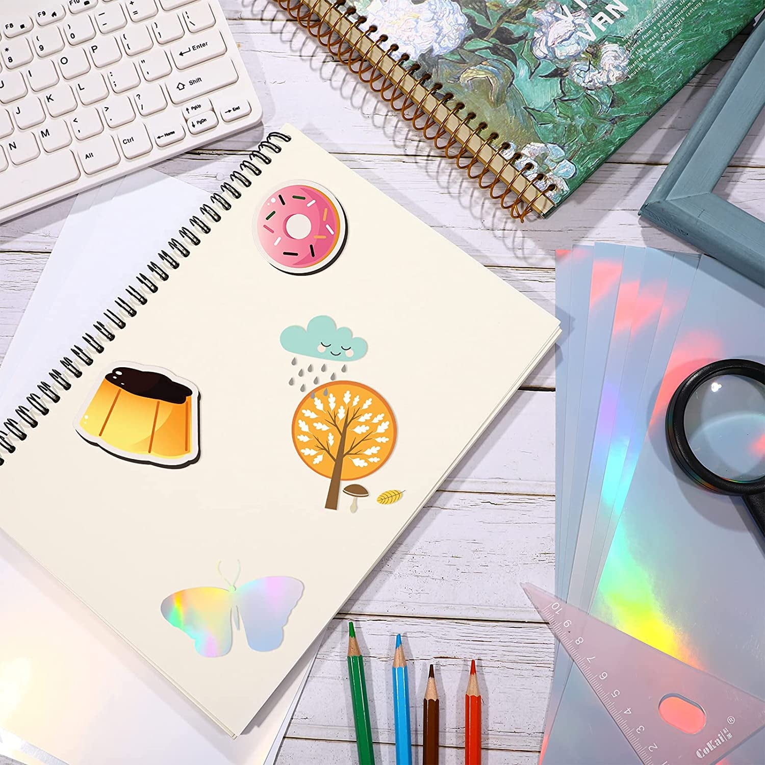 Paper & Party Supplies Holographic 3x3.75 Sticker Jelly Paper Stickers ...