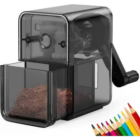 densenon Black Pencil Sharpener, Manual Pencil Sharpener with Stronger ...