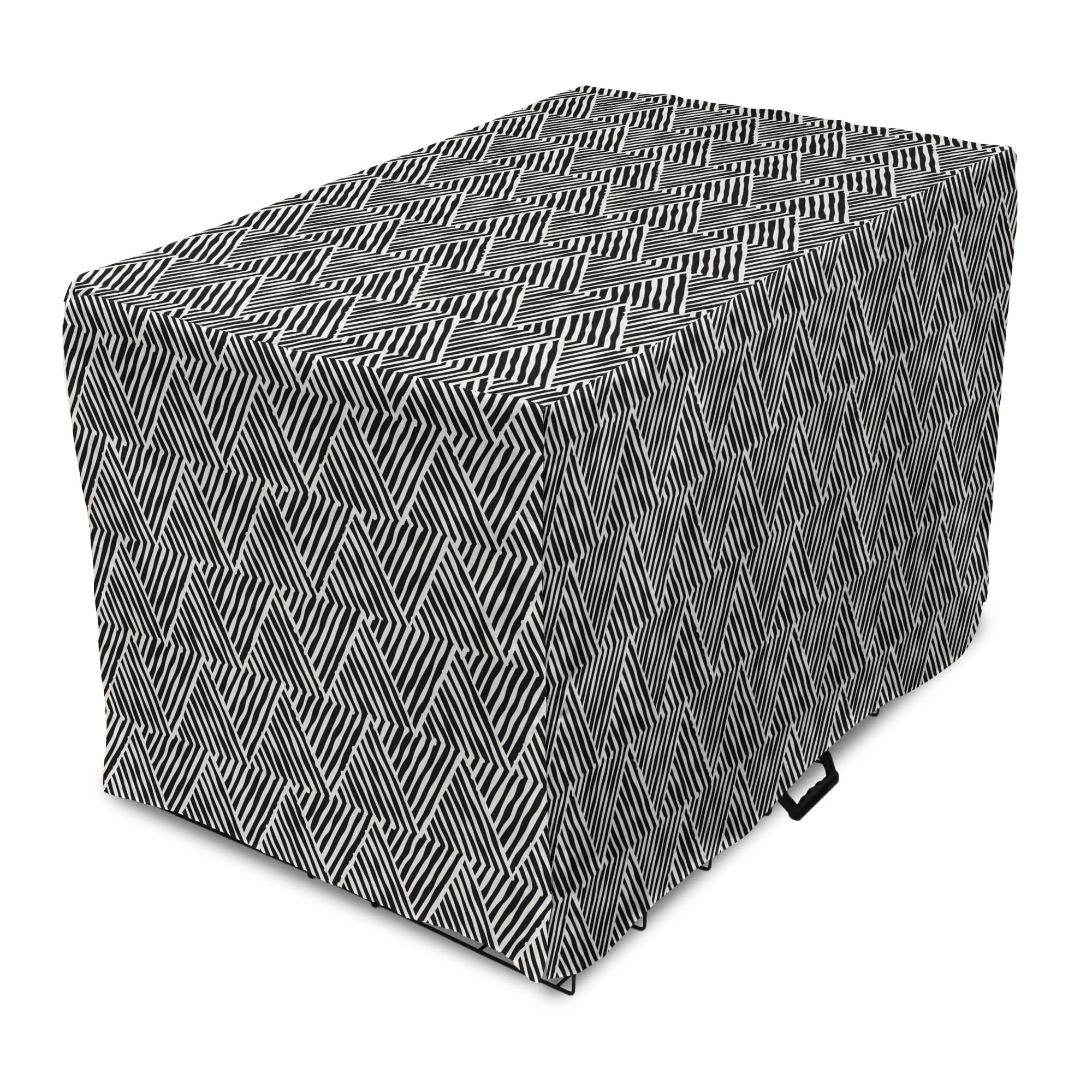 Abstract Dog Crate Cover, Monochrome Design Triangles Art of ...