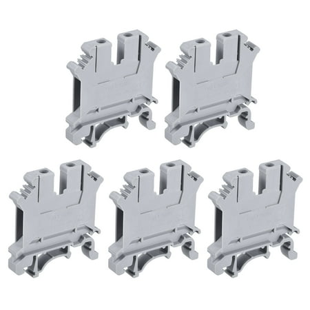DIN Rail Mount Terminal Blocks Screw Type Clamp Grey UK5N Pack of 40 | Walmart Canada