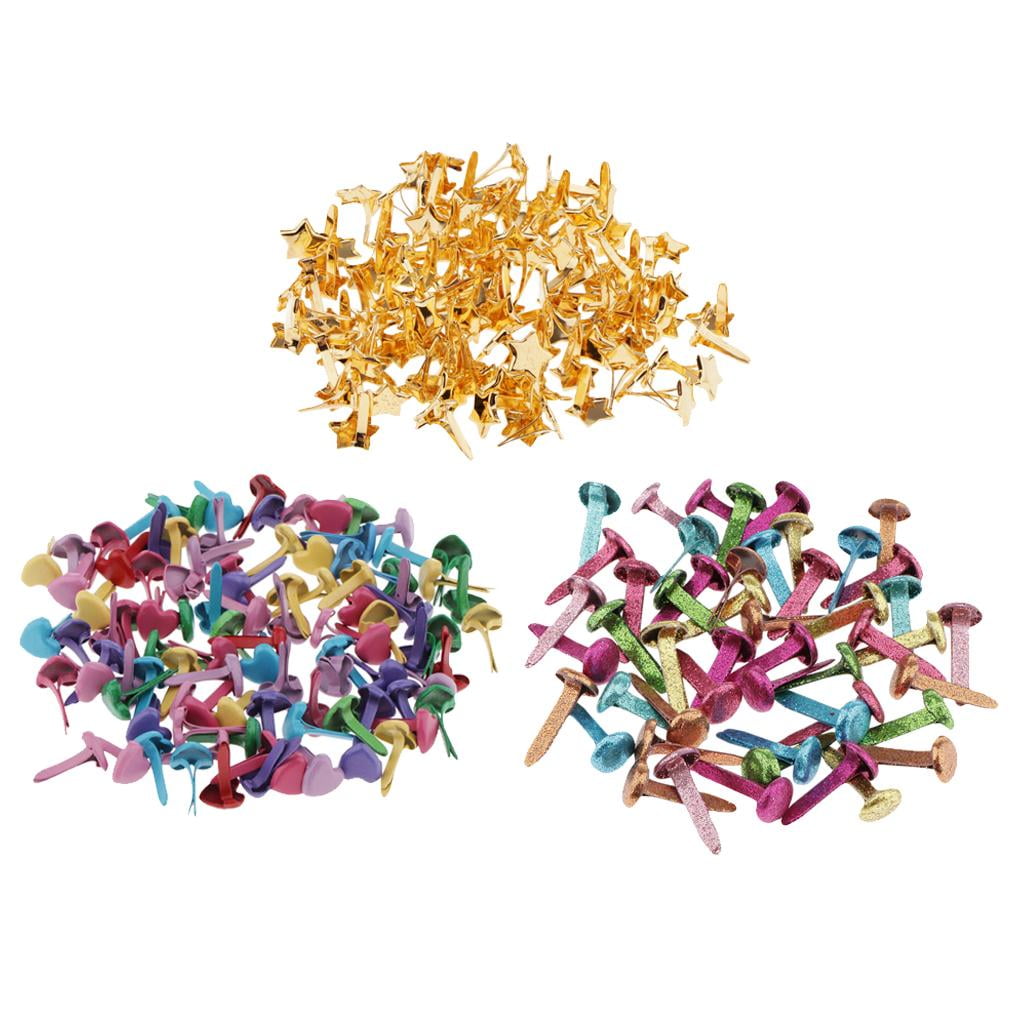 250x Colored Mini Brads Practical Metal DIY Scrapbook Brad Paper ...