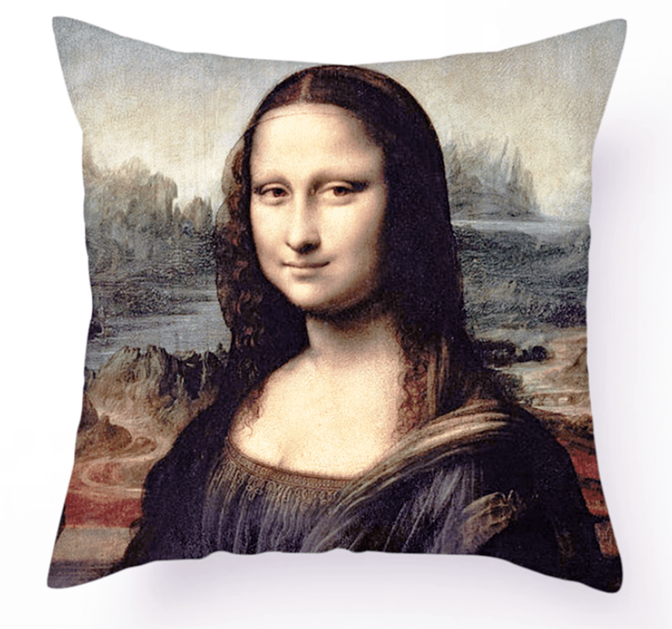 LINEL Famous Paintings Mona Lisa Square Throw Pillow Cover 18 x 18 ...