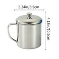 BAOPAI 304 Stainless Steel Water Cup with Handle and Lid - Ideal for ...