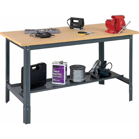 Hyper Tough 46-Inch Easy Assembly Workbench with LED Light, Peg Hooks ...