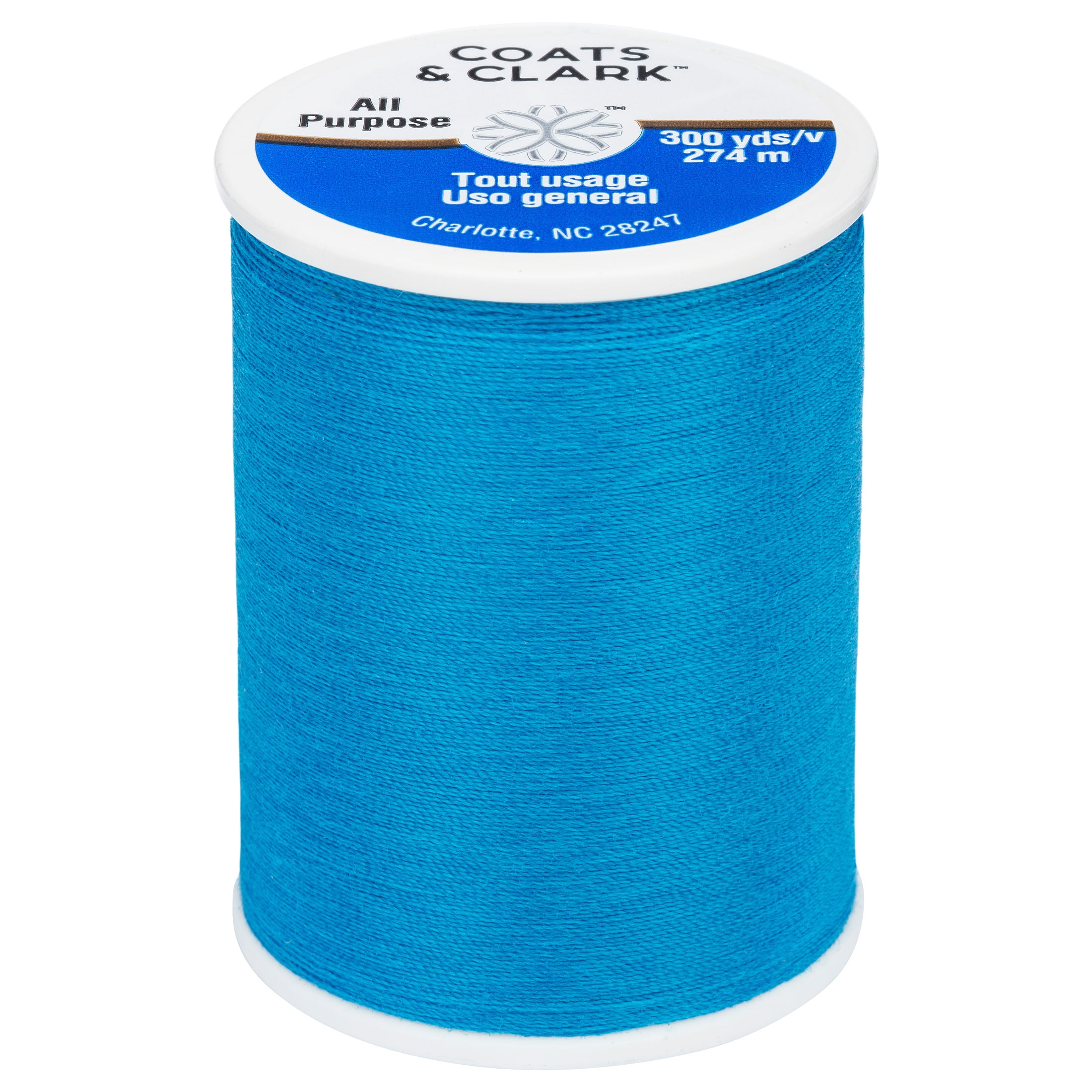 Coats & Clark All Purpose Radiant Blue Polyester Thread, 300 Yards ...