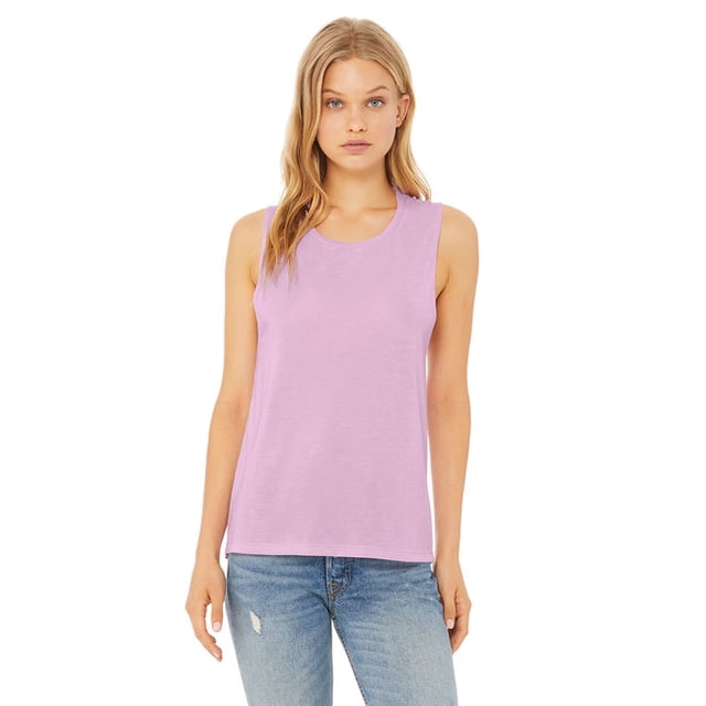 Bella + Canvas, The Ladies' Flowy Scoop Muscle Tank - LILAC - S ...