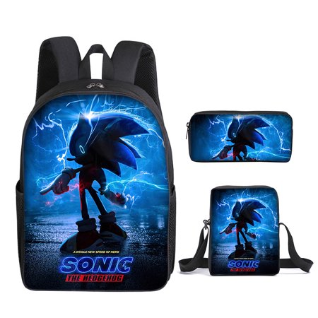 Sonic Student School Bag Three-piece (meal bag, pencil case, backpack ...