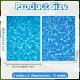 10 Sheets 2 Colors Coated Paper Water Ripple Stickers Self Adhesive ...