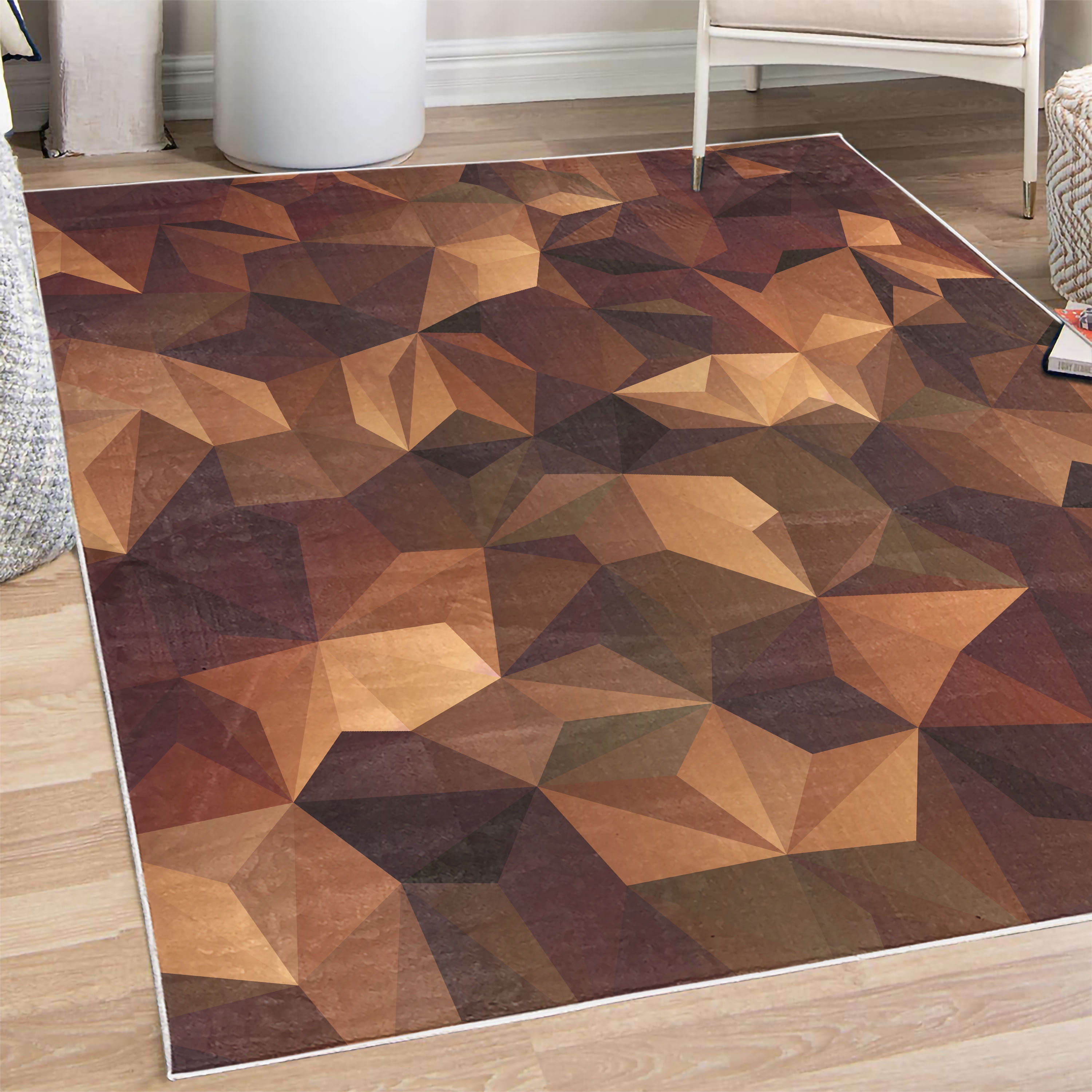 Geometric Decorative Rug, Abstract Style Composition Camouflage Design ...