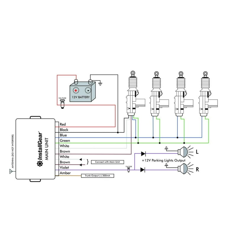 Anti Theft Car BANVIE Car Keyless Entry System - 4 Door Lock Actuators ...
