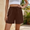 CAIVO Women Summer Casual Shorts High Mid Rise Elastic Waist With Loose ...
