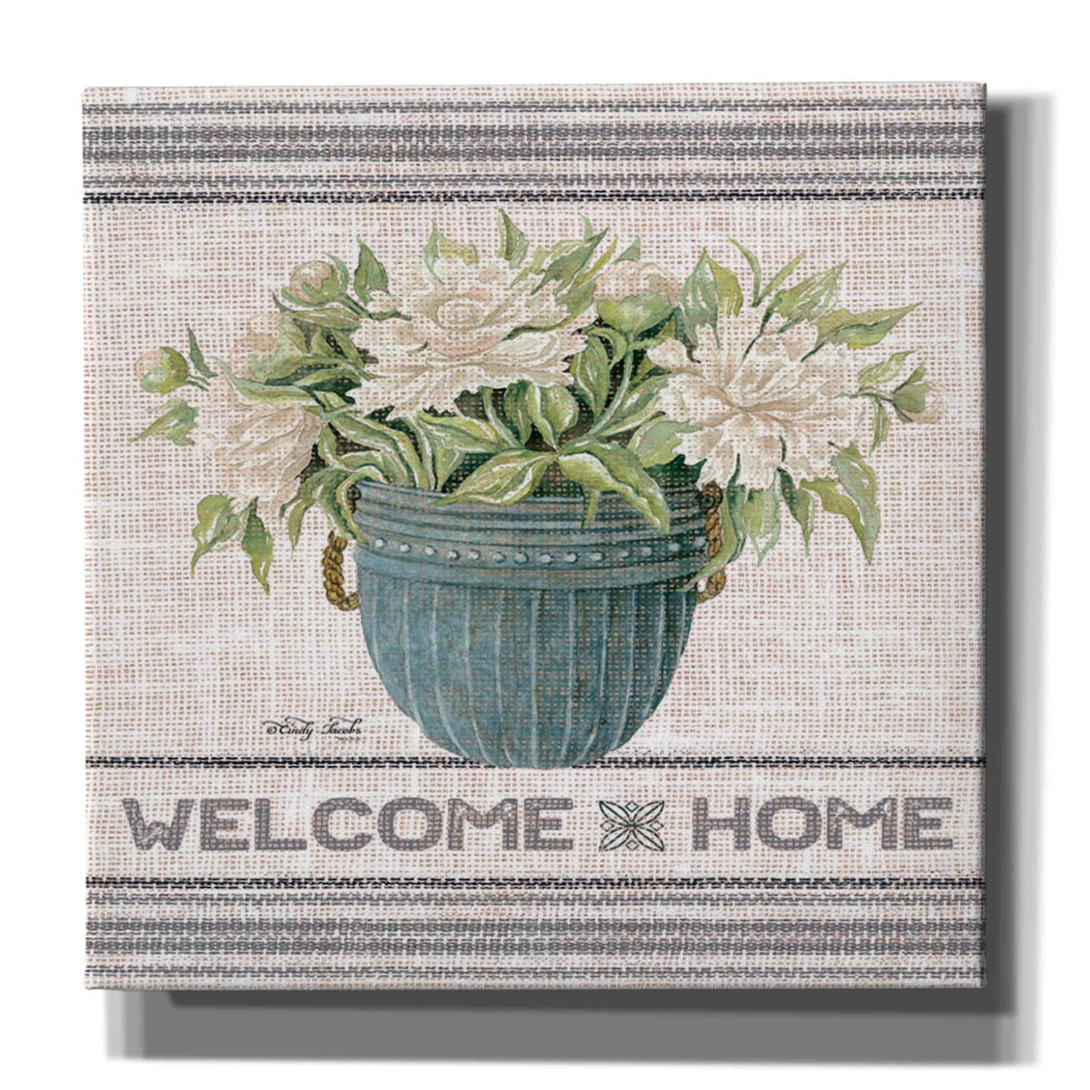 Epic Graffiti 'Galvanized Peonies Welcome Home' by Cindy Jacobs, Canvas ...