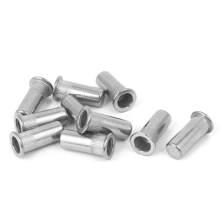 M6x23mm 304 Stainless Steel Straight Knurled Closed End Rivet Nut 10pcs ...