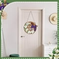 "Easter He Is Risen Wreath, Wooden Egg Rabbit Cross Door Sign Hanging ...