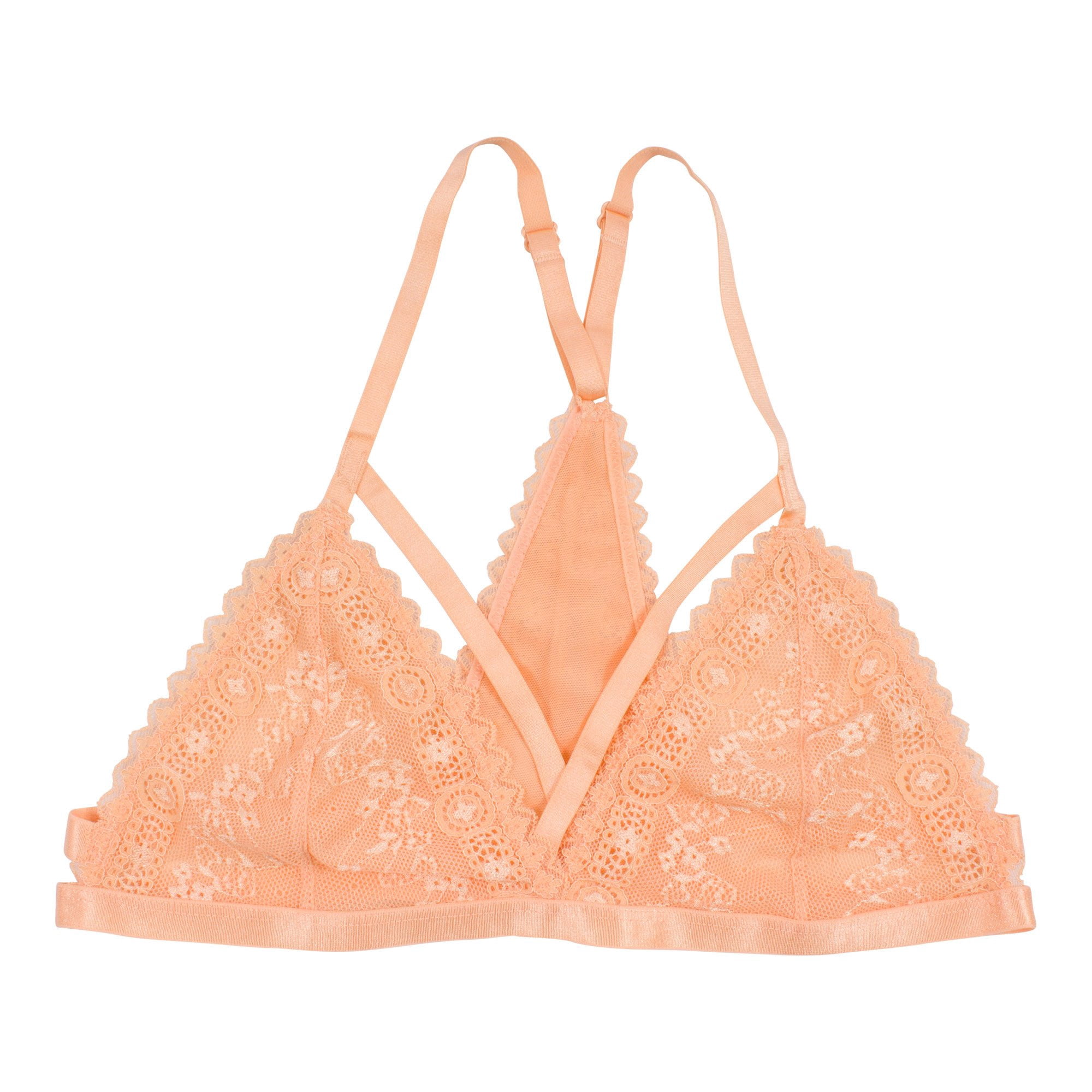 TOLD Clothing Cage Front Racerback Lace Bralette Bra - Walmart.com