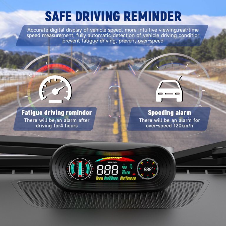 Digital Speedometer Shkalacar Digital GPS Speedometer, Car HUD Head Up ...