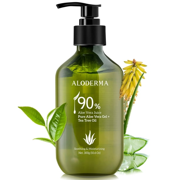 Aloderma 90% Pure Organic Aloe Vera Gel With Tea Tree Oil - Pure Aloe ...