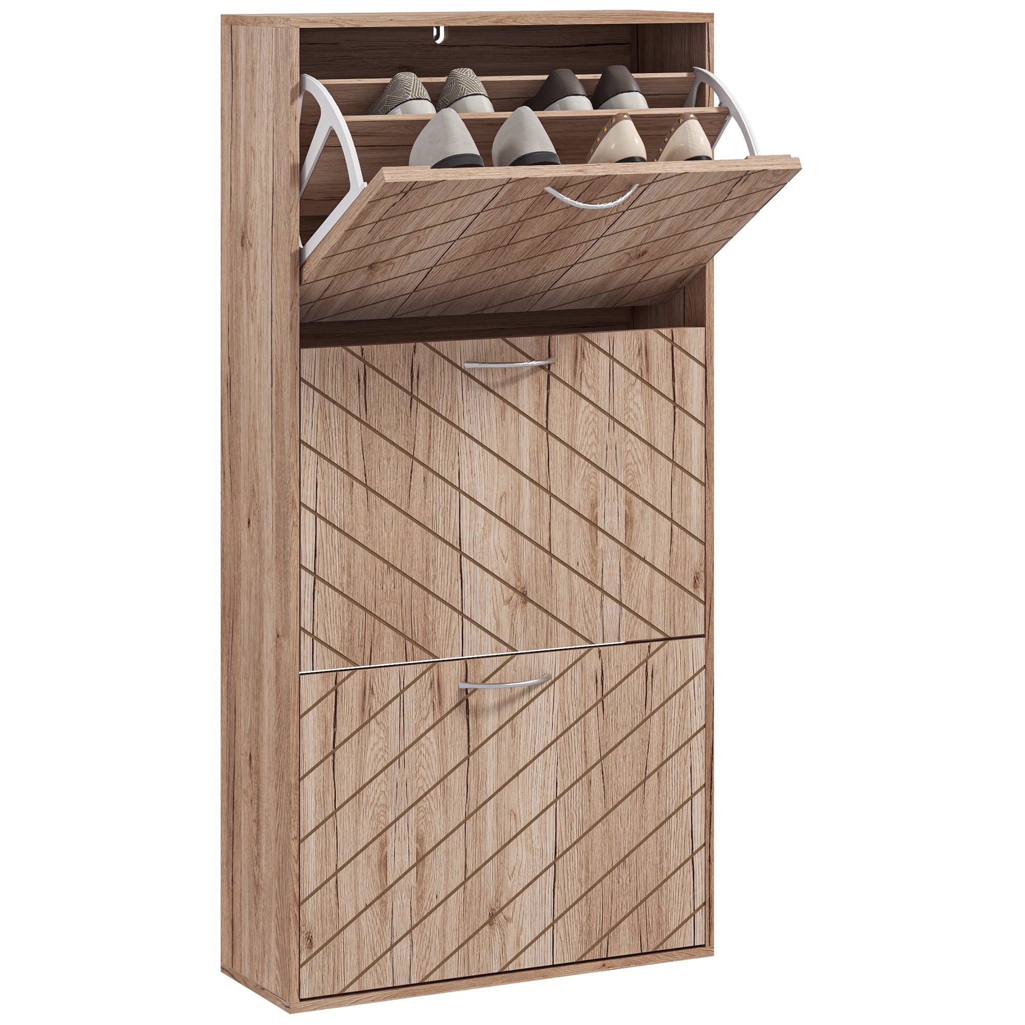 Click here for Homcom Slim Shoe Storage Cabinet With 3 Flip Drawe... prices