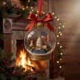 American 250Th Anniversary Flag Snow Ornament, Red Satin Ribbon, Us ...