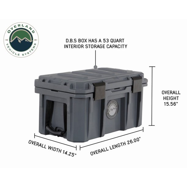 OVS D.B.S. Dark Grey 53 QT Dry Box with Wheels Drain and Bottle Opener ...