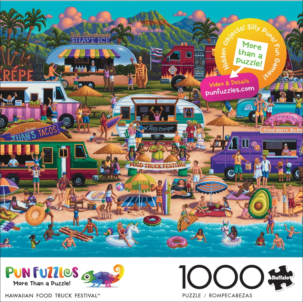 Buffalo Games - Pun Fuzzles - Hawaiian Food Truck Festival - 1000 Piece ...