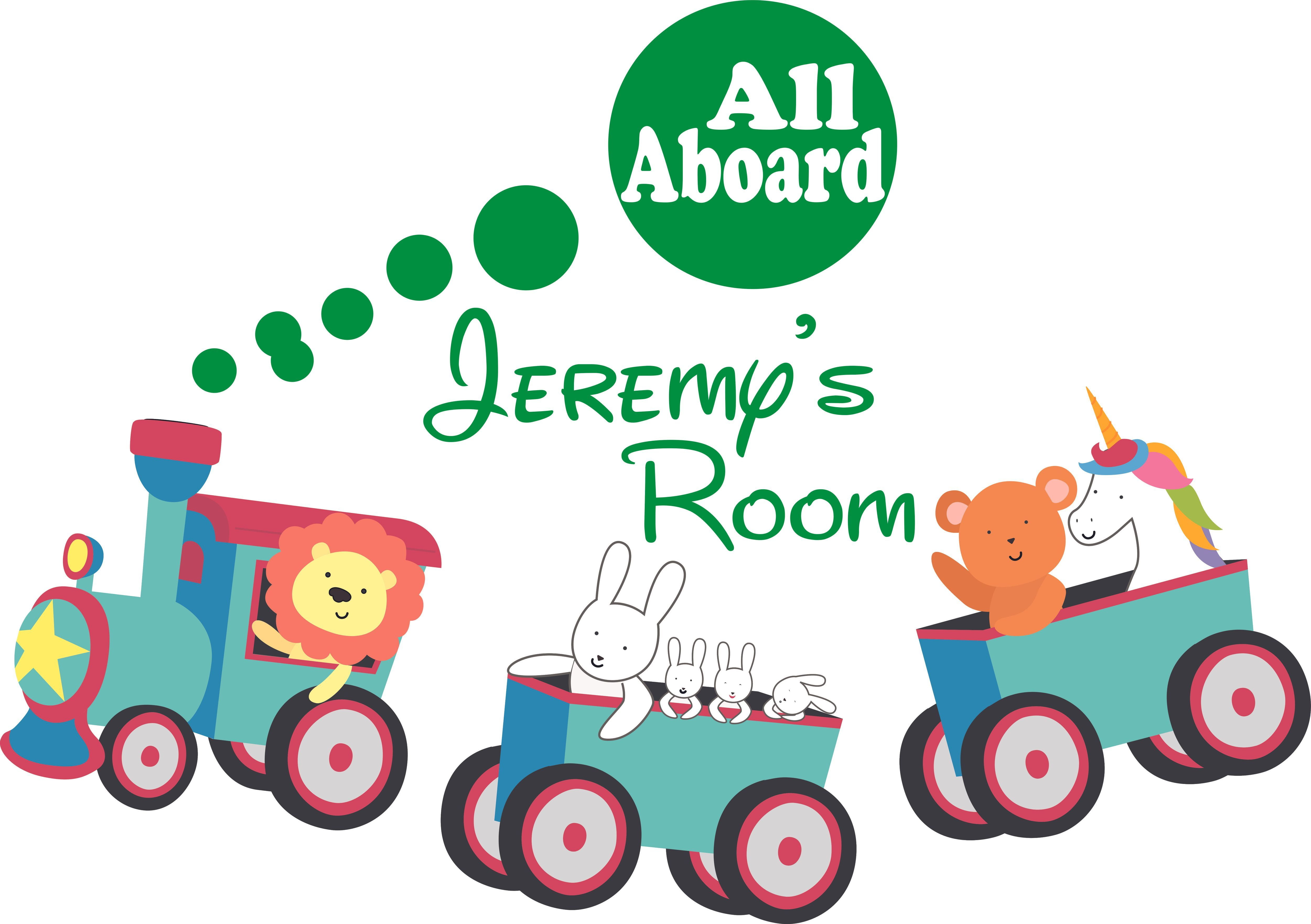 All Aboard Trains Animals Unicorn Lion Decors Wall Sticker Art Design ...