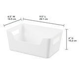Mainstays Small Easy Access Storage Bins 2-Pack White, Portable Plastic ...