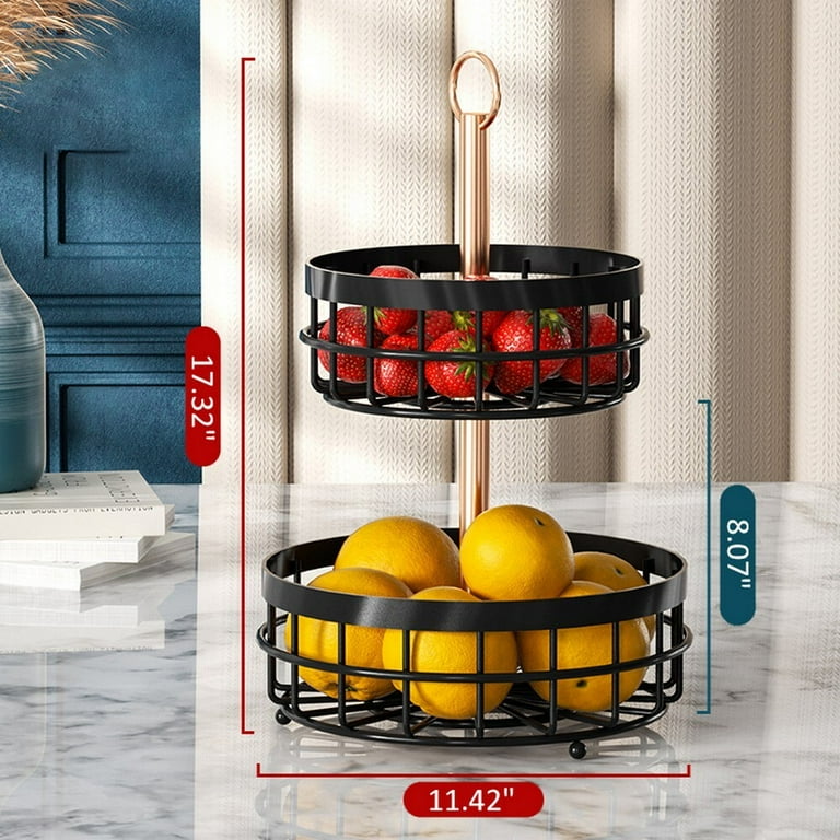2 And 3 Tier Wire Fruit Baskets 3 Tier Fruit Basket Stand With