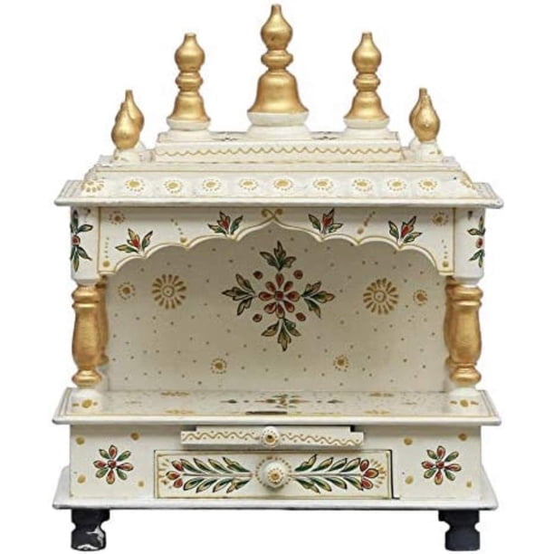 TAM Creatio Wooden Pooja Mandir Indian Hindu Decoration Puja Cabinet ...