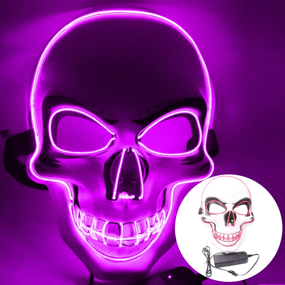 Máscara de Halloween con luz LED y cable EL, máscara de miedo para ...