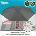 YardGrow 10ft 8 Ribs Cantilever Umbrella Canopy Replacement, UV & Water ...