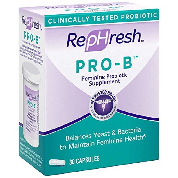 RepHresh Pro-B Probiotic Feminine Supplement 30 Capsules Pack of 3 ...
