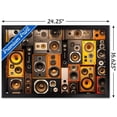 Retro Speaker Wall Wall Poster, 14.725" x 22.375" Framed - Walmart.com