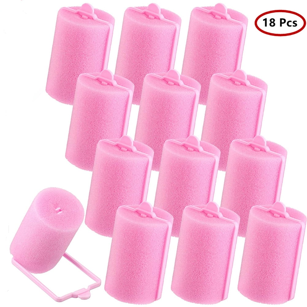 18 Pieces Foam Sponge Hair Rollers 40 mm Mini Foam Hair Styling Curlers ...